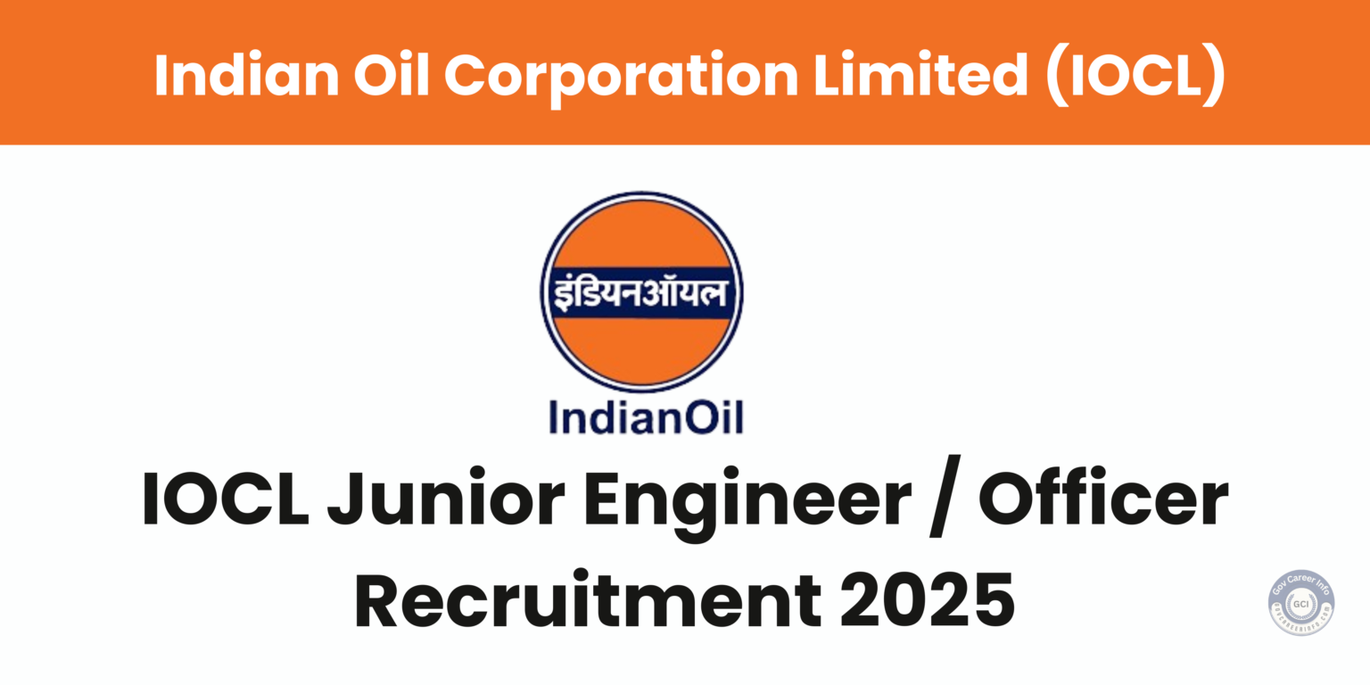 IOCL Junior Engineer Recruitment 2025 – Apply Online