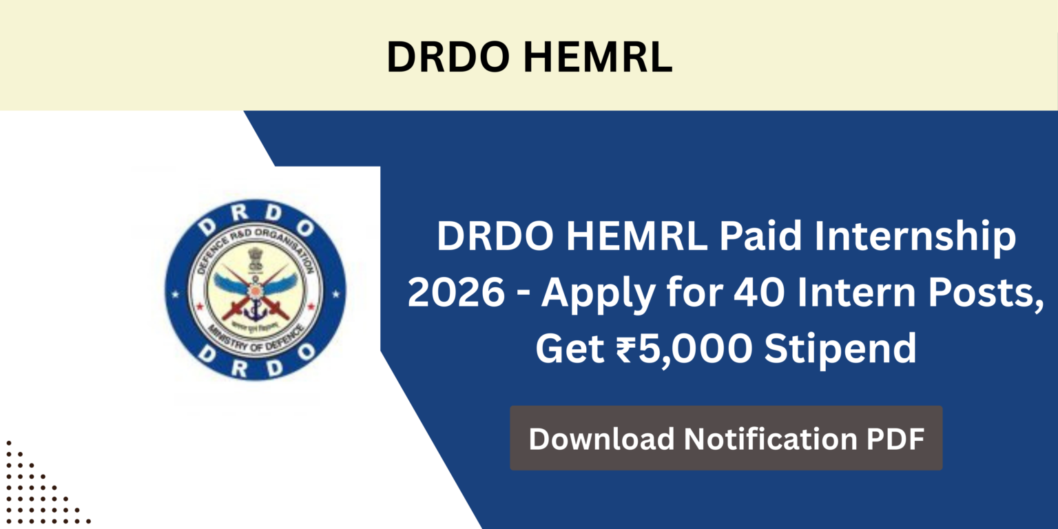 DRDO Paid Internship 2025: Apply Online, Eligibility, Stipend